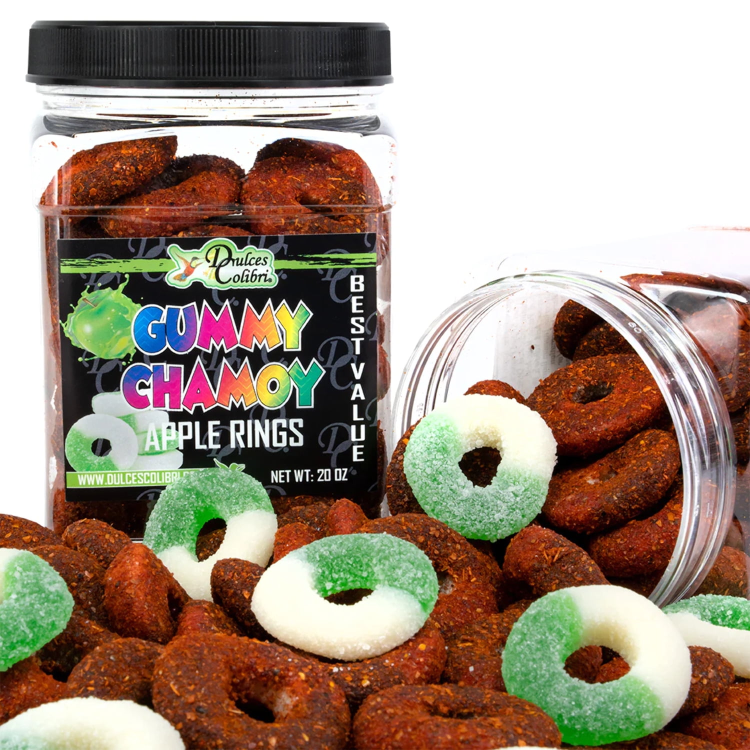 Dulces Colibri - Best Value Jar | Dry Chamoy Coated Green Apple Rings ...
