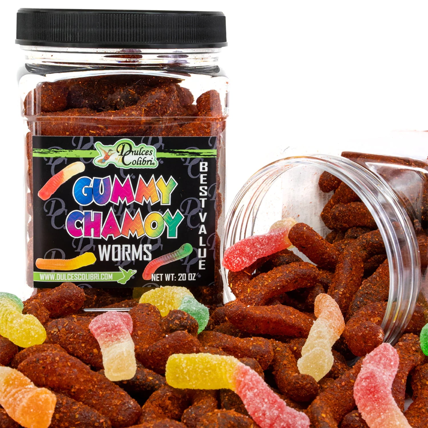 Dulces Colibri - Best Value Jar | Dry Chamoy Coated Sour Worms | Mess ...