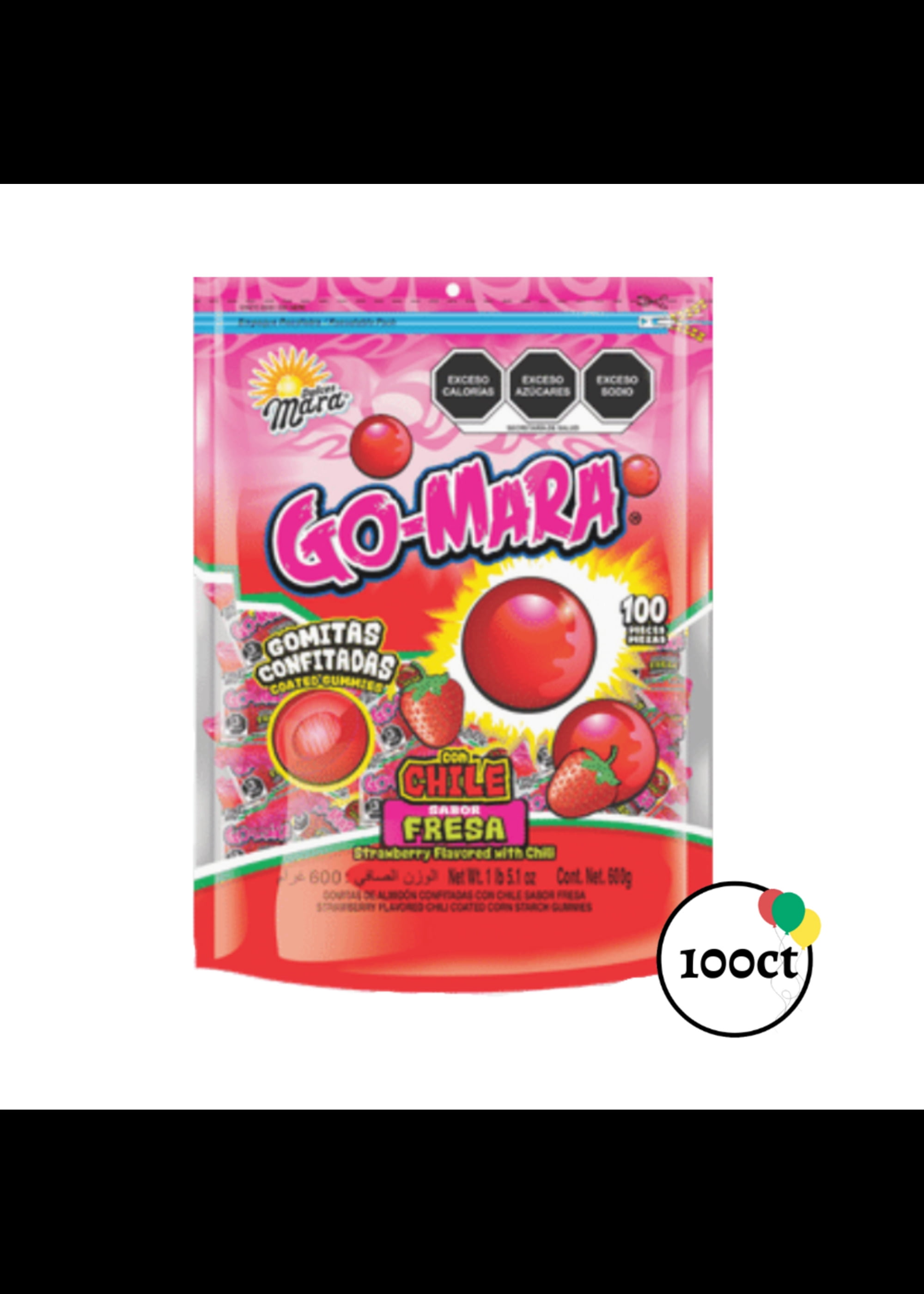 Dulces Mara Go-Mara Gomitas Strawberry with Chili 100 ct - Walmart.com