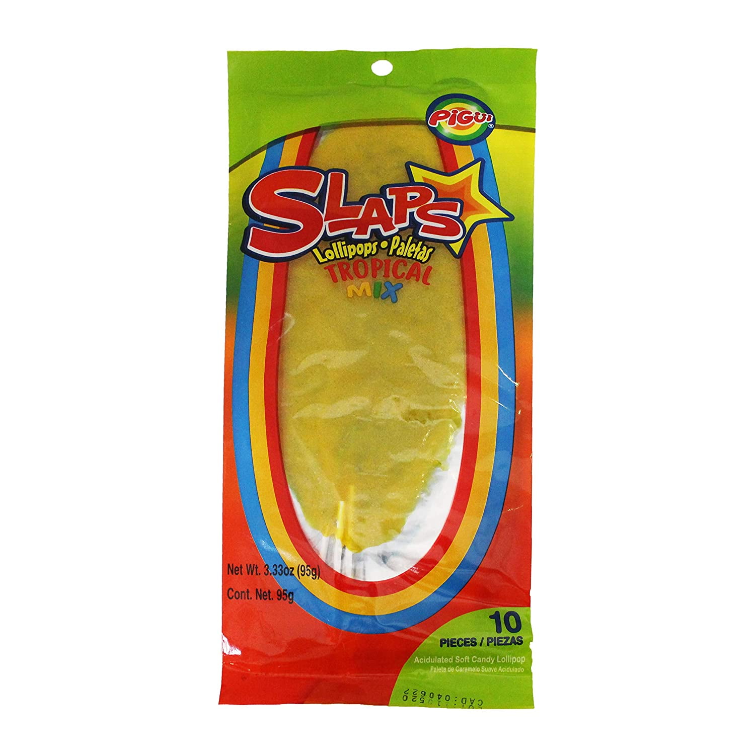 Dulces Pigui Slaps Tropical Flavor Paletas Mexican Candy (20 Lollipops ...