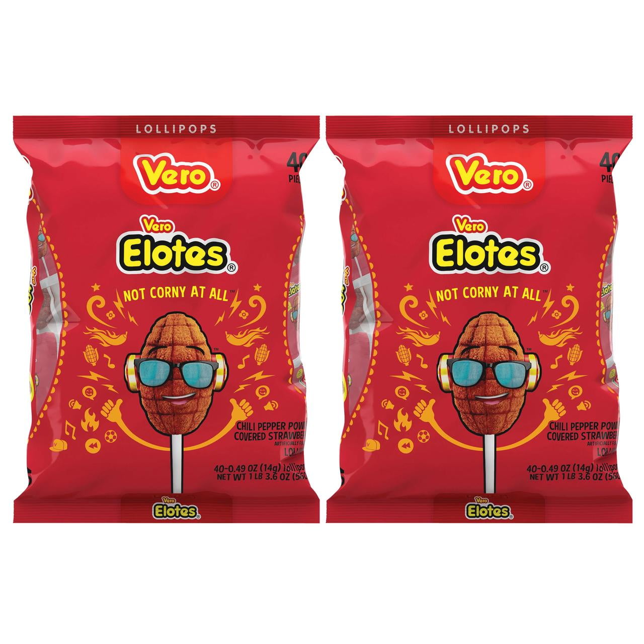 Dulces Vero Elotes Strawberry Candy Lollipops with Chili Pepper Powder ...
