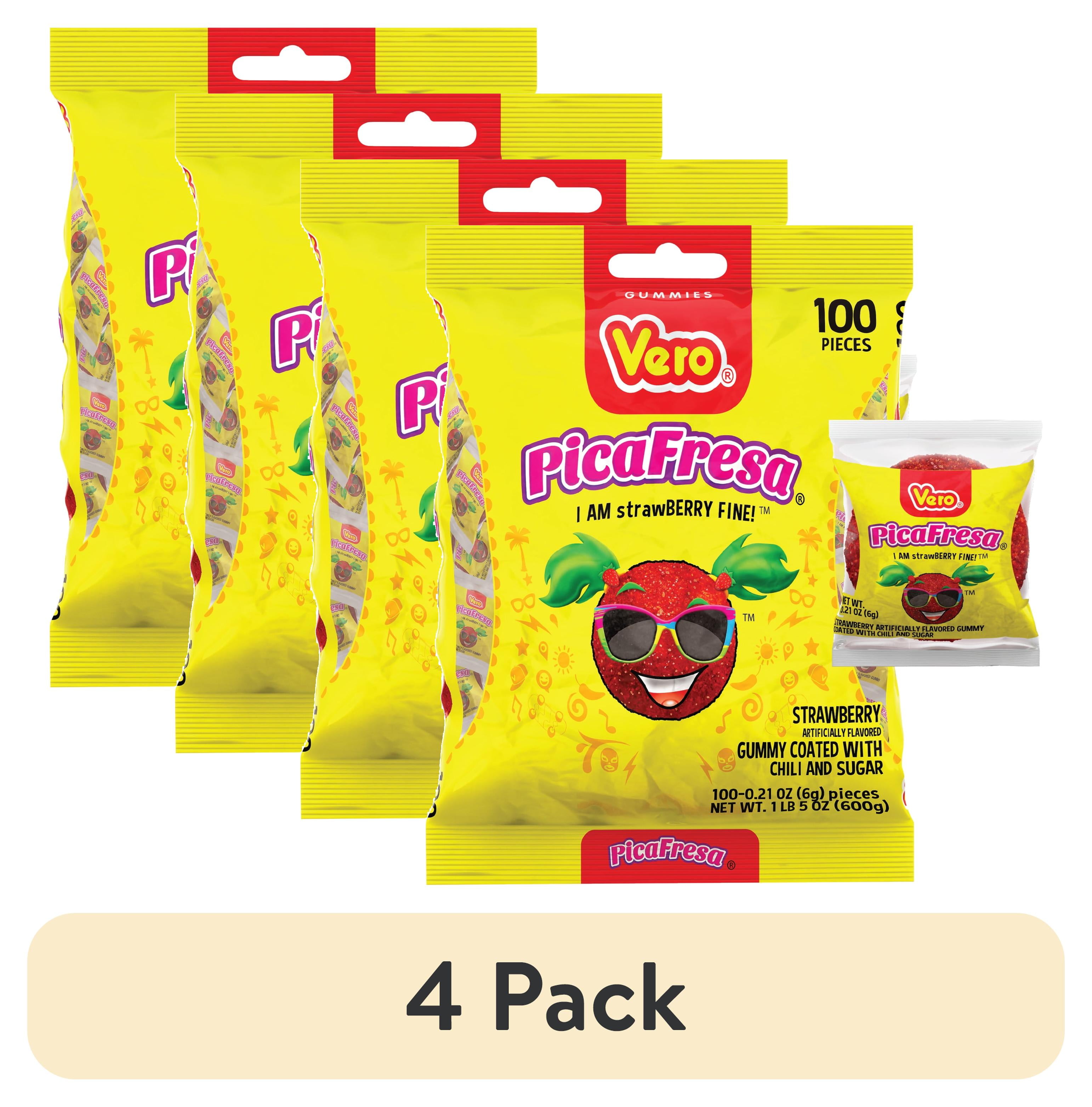 (4 pack) Dulces Vero Picafresa Strawberry Gummies with Chili Pepper ...
