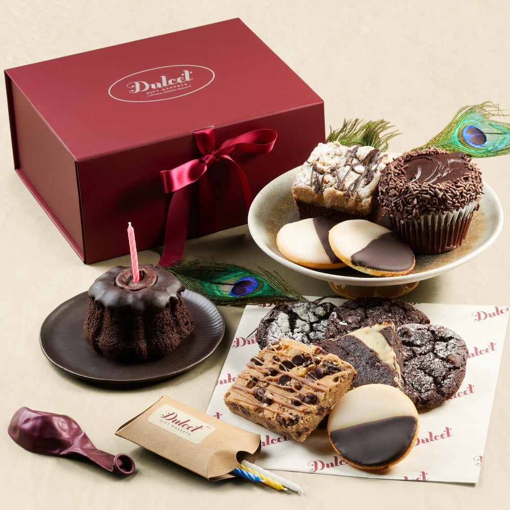 Dulcet Gift Baskets Birthday Celebration Chocolate Treats & Sweet Cookies Collection, Balloons ...
