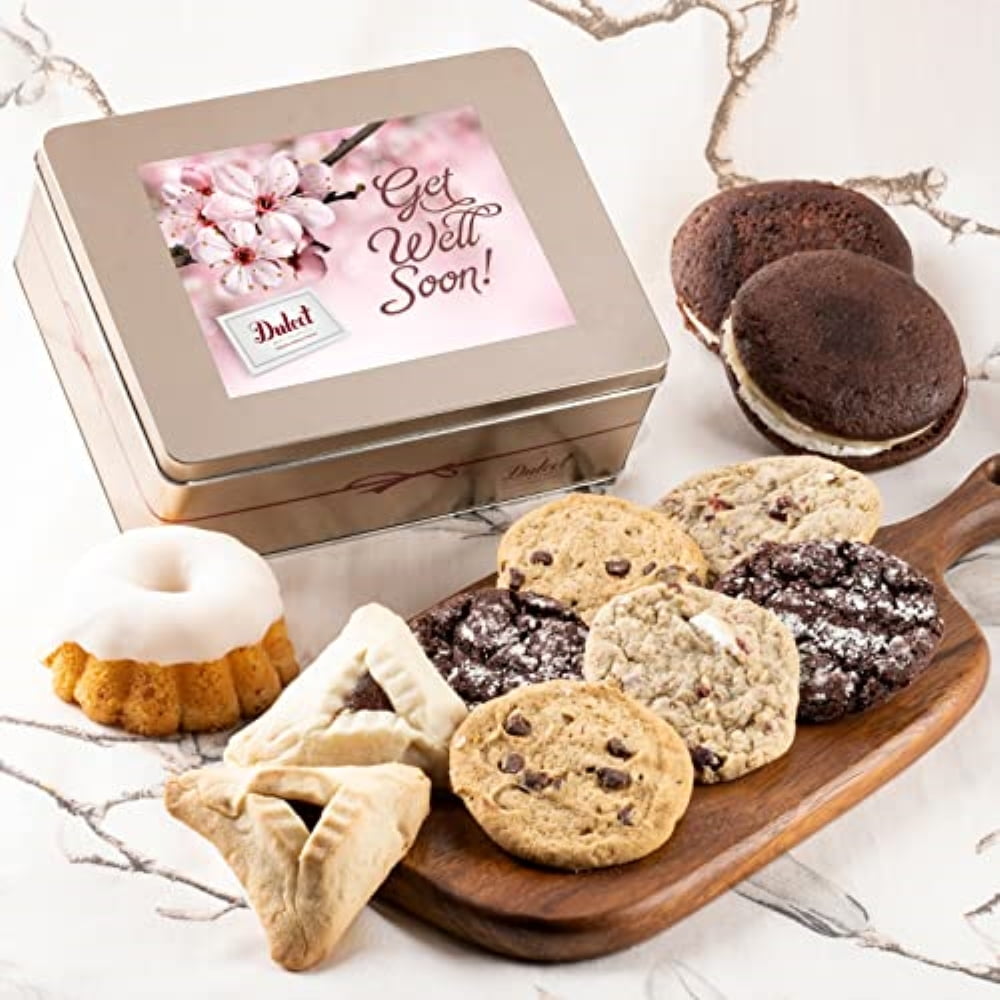 Dulcet Gift Baskets Get Well Soon Tasteful Treats Tin Gift Basket ...
