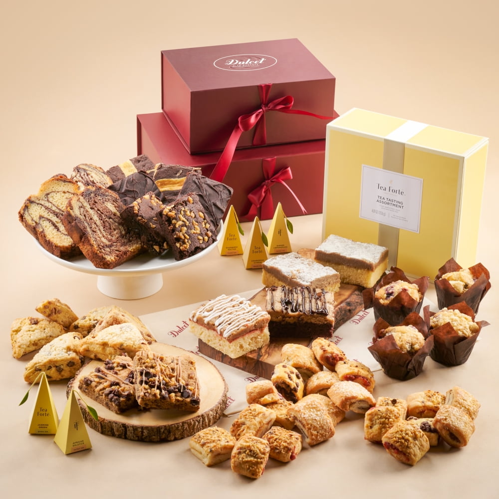 Dulcet Gift Baskets Herbal Tea and Biscuit Tower Sampler - Scones ...