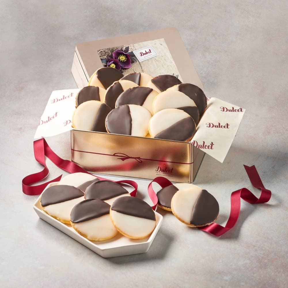 Dulcet Gift Baskets NY Style Black & White Cookies Favorite Gift Tin ...