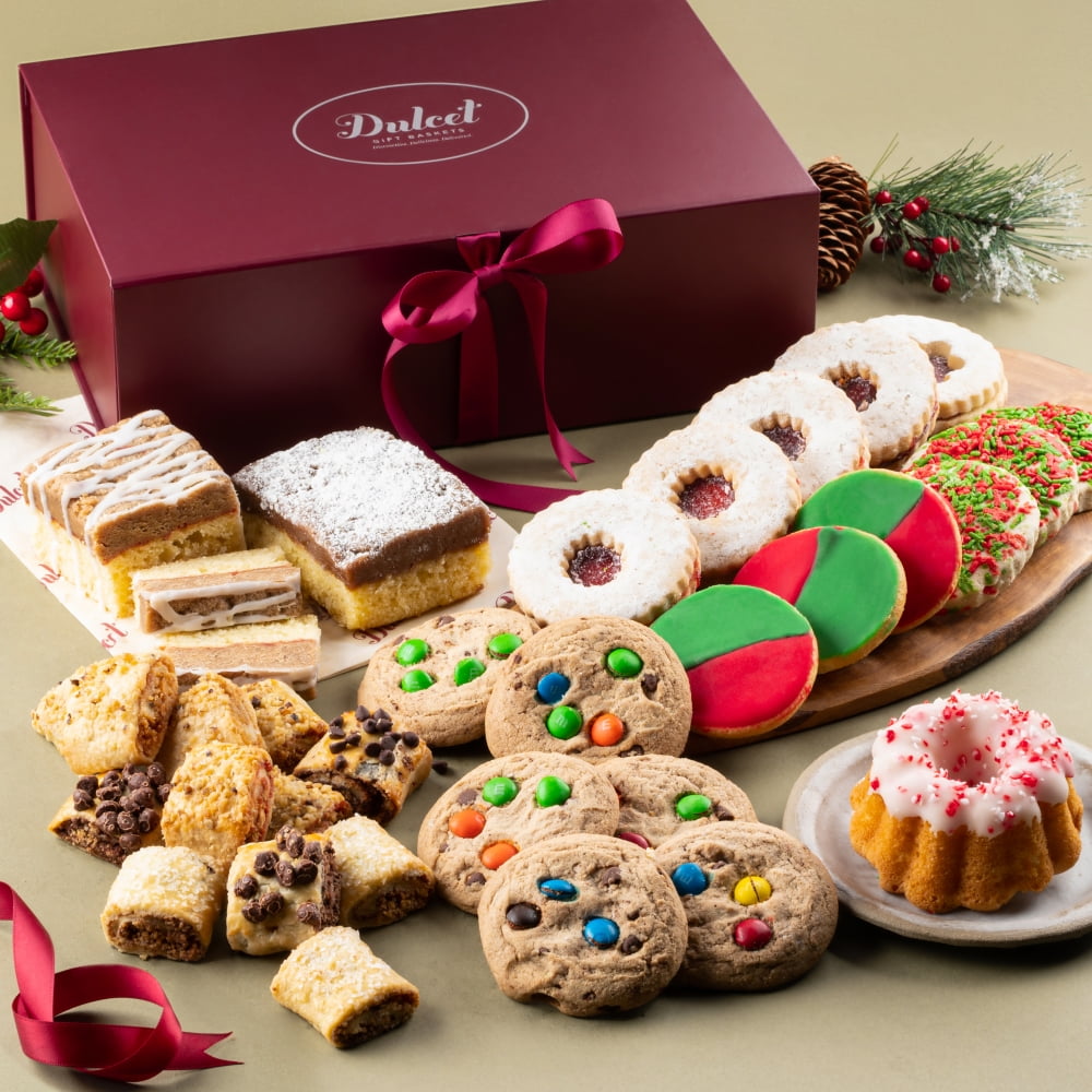Dulcet Gift Baskets Red Green and White Holiday Bakery-Christmas ...
