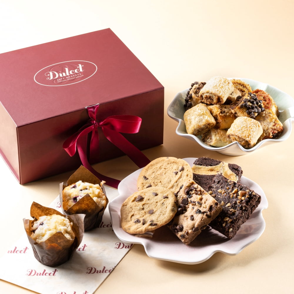Dulcet Gift Baskets Scrumptious Sampler of Brownies- Muffins-Chocolate ...