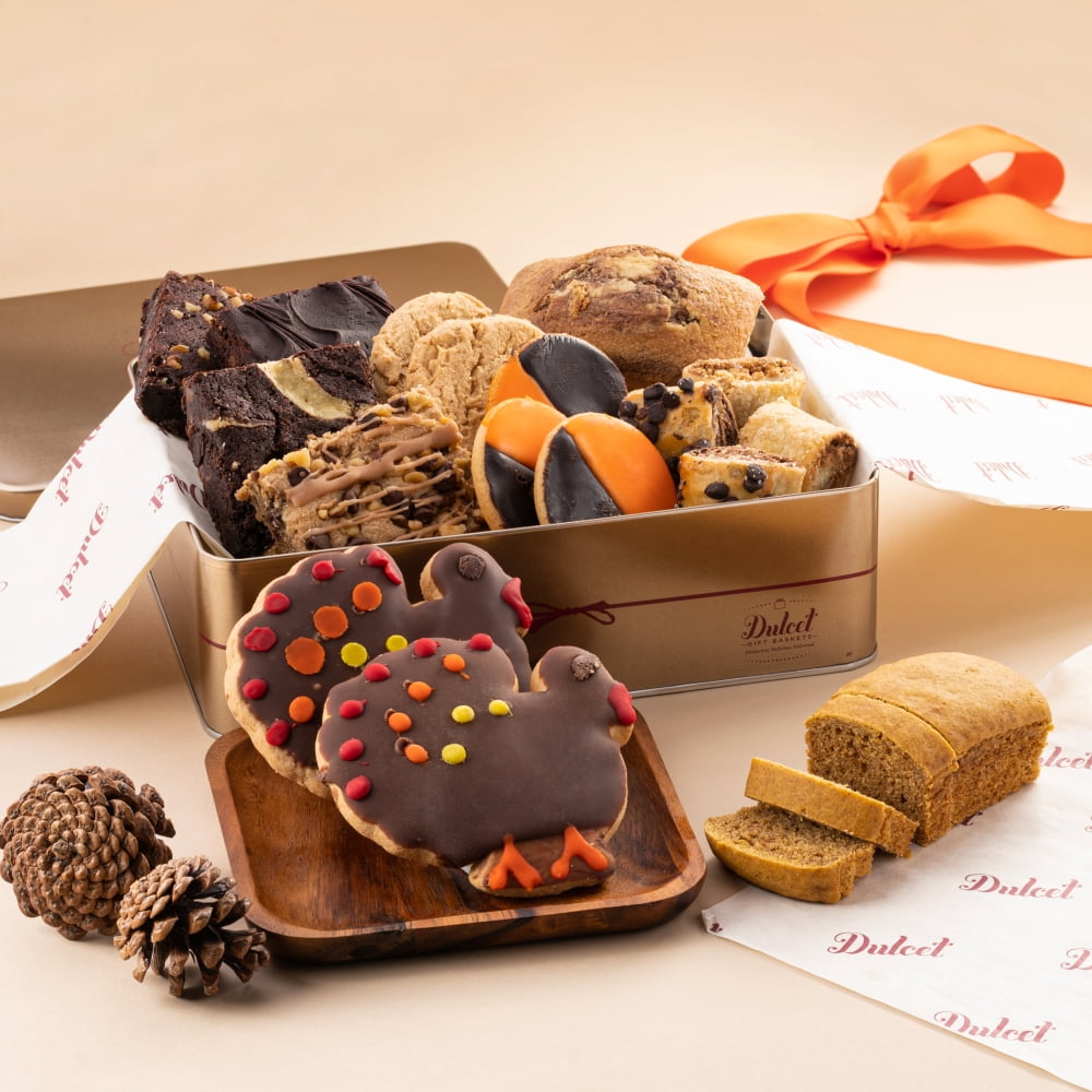 Dulcet Gift Baskets Thanksgiving Gourmet Gift Basket Holiday Cookies ...