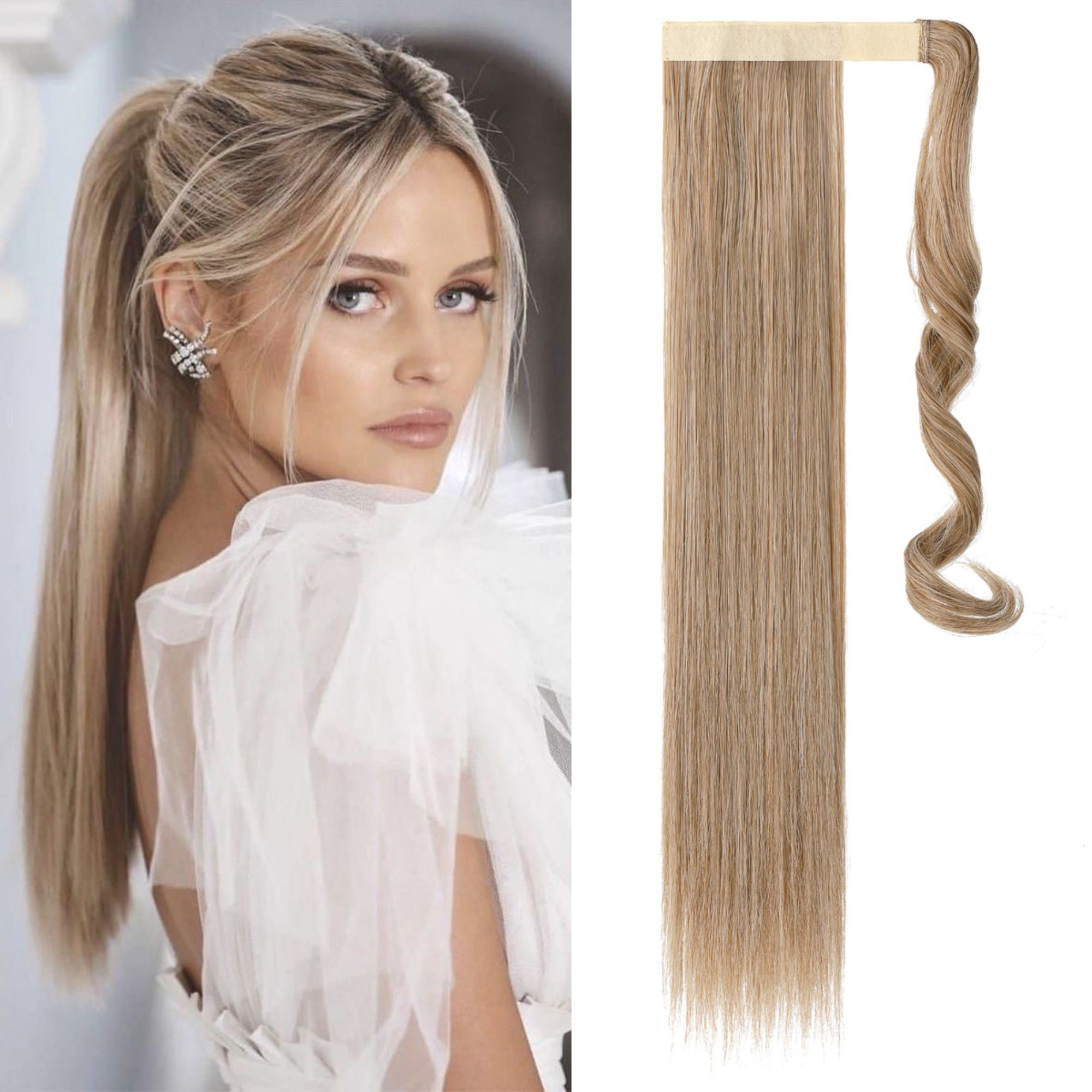 Dulchany Clip in Ponytail Extension Wrap Around Long Straight Pony Tail ...