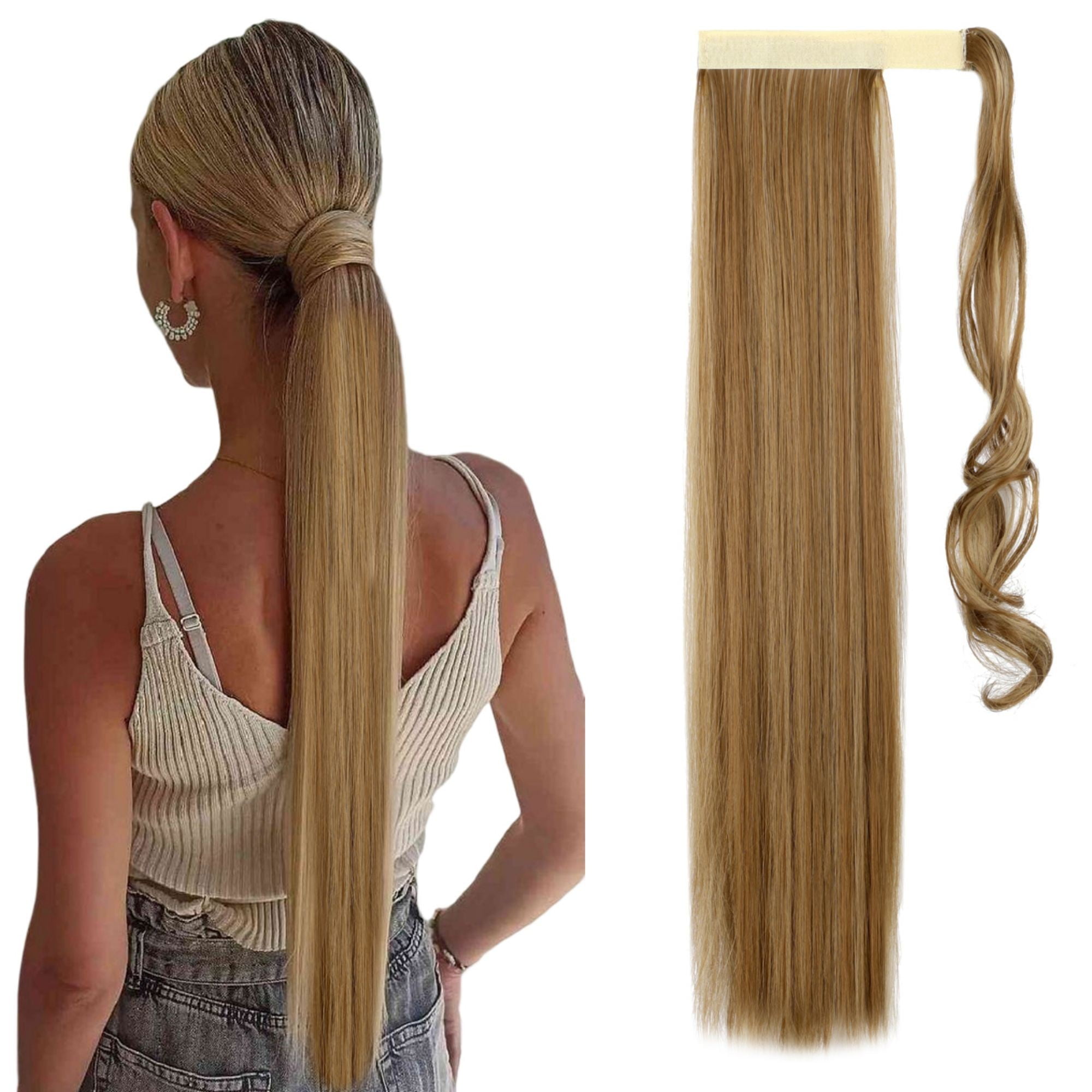 Dulchany Clip in Ponytail Extension Wrap Around Long Straight Pony Tail ...