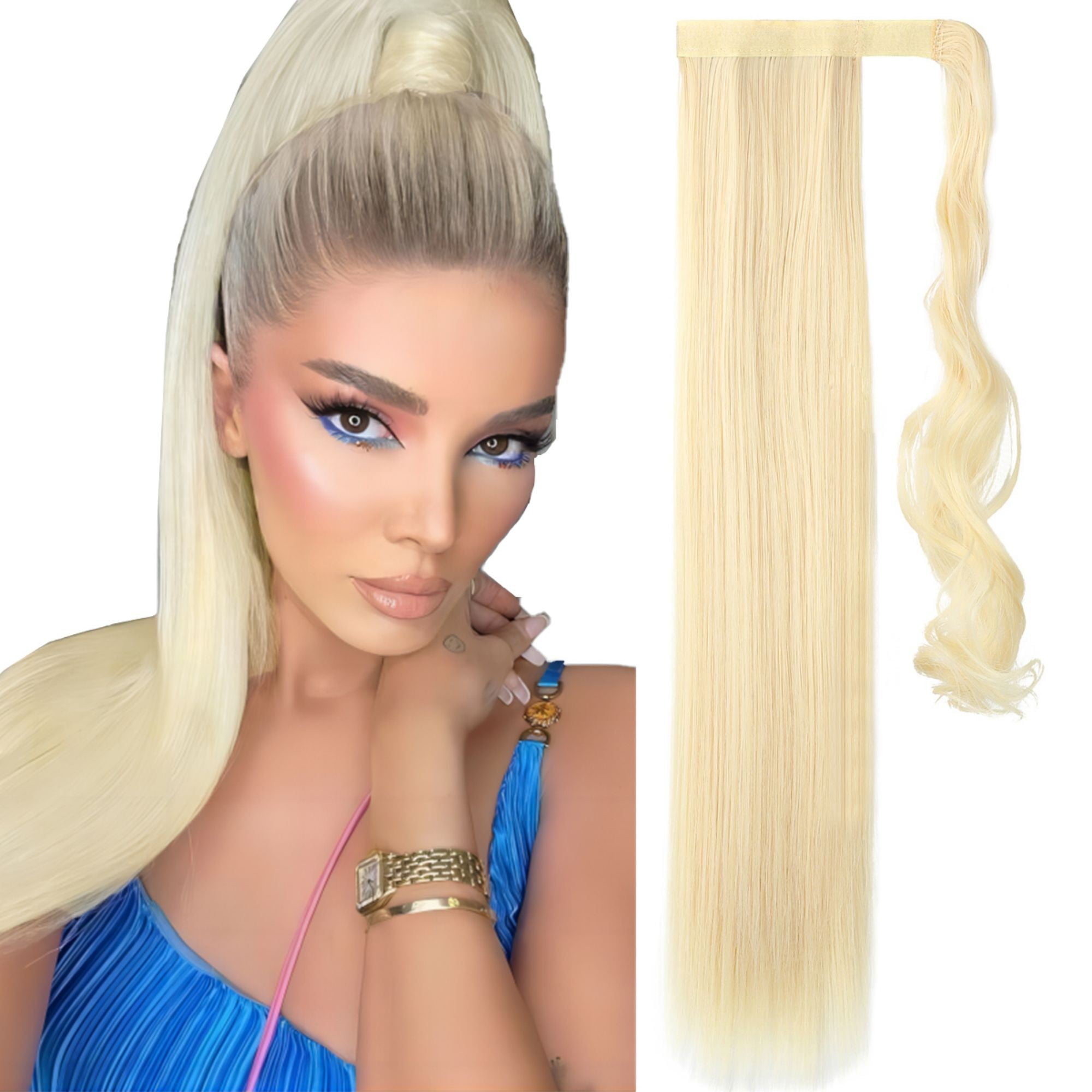 Dulchany Clip in Ponytail Extension Wrap Around Long Straight Pony Tail ...