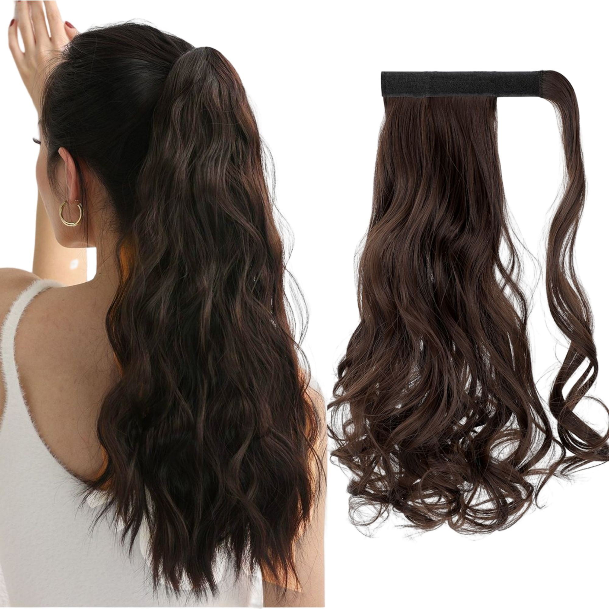 Dulchany Curly Ponytail Extension 18 Inch Heat Resistant Synthetic ...