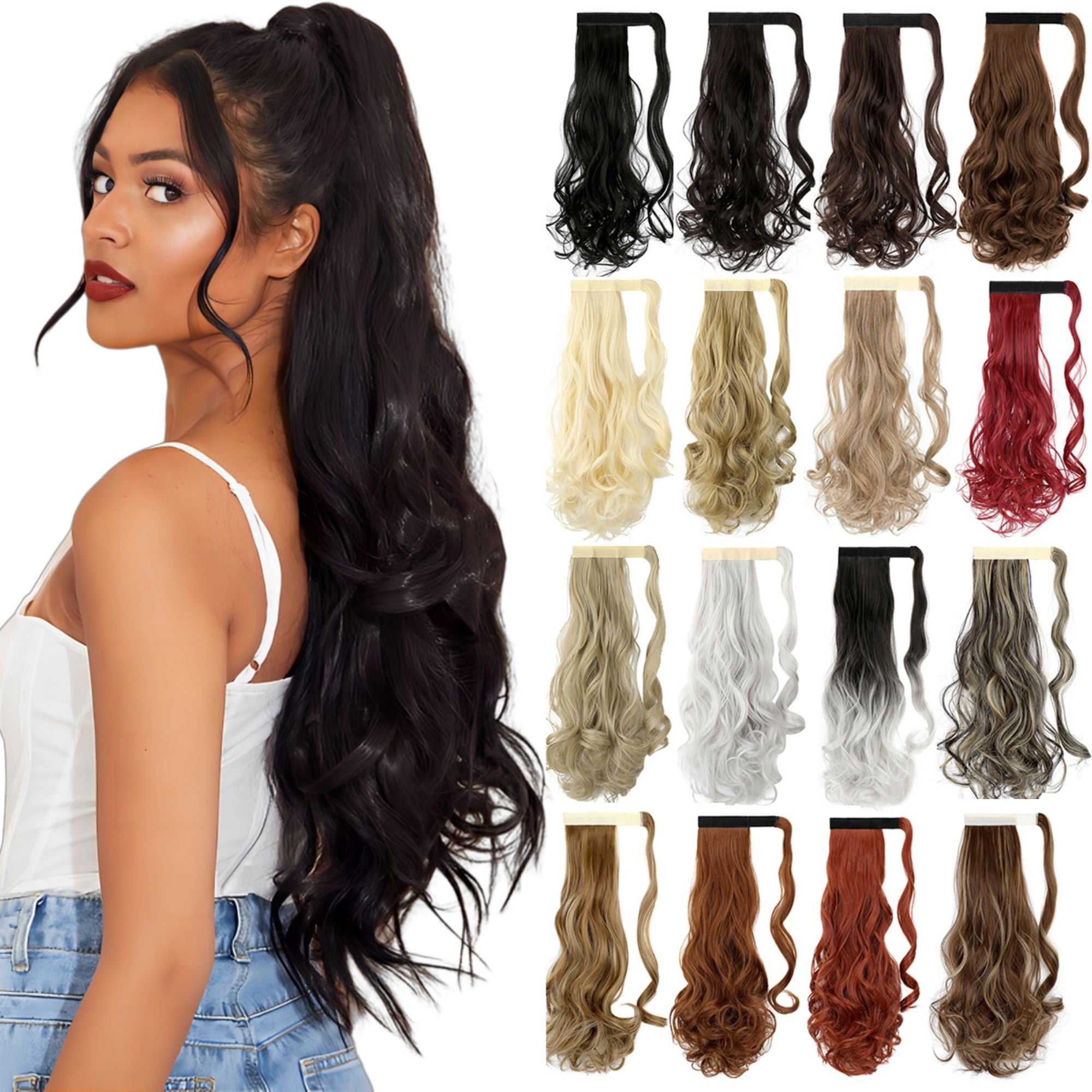 Dulchany Curly Ponytail Extension 18 Inch Heat Resistant Synthetic ...