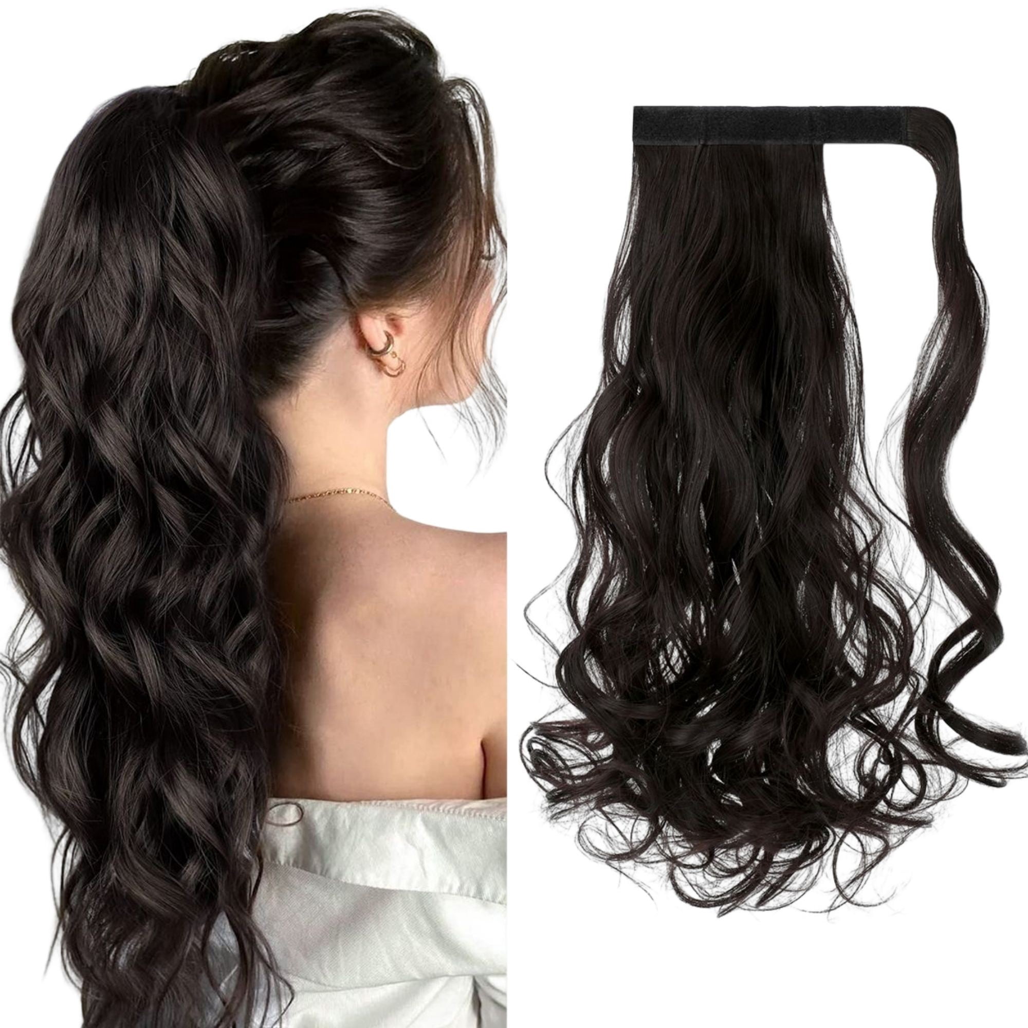 Dulchany Curly Ponytail Extension 18 Inch Heat Resistant Synthetic ...