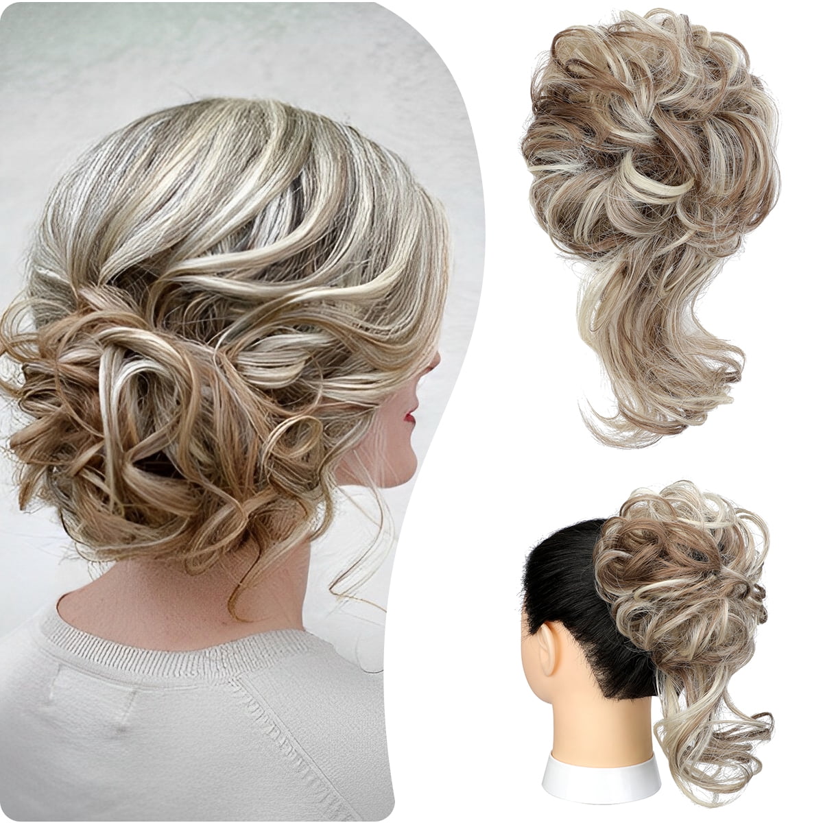 Dulchany Messy Bun Hair Piece Tousled Updo Hair Buns Extension Elastic ...