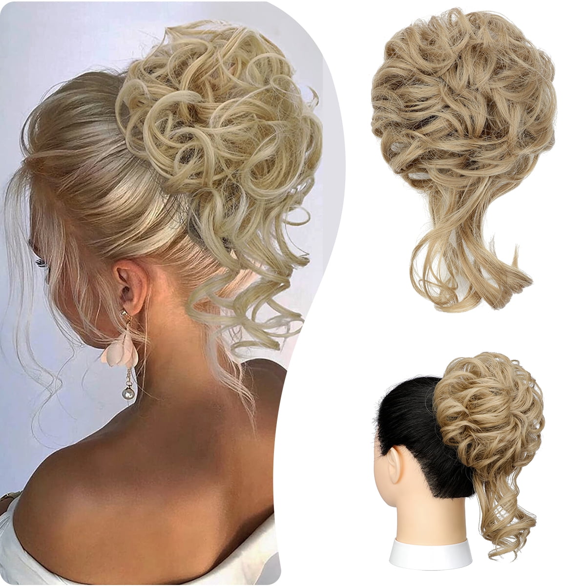 Dulchany Messy Bun Hair Piece Tousled Updo Hair Buns Extension Elastic ...