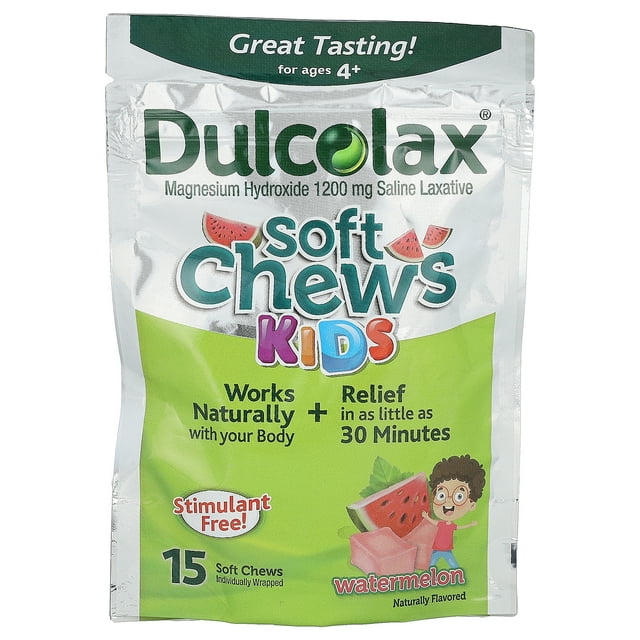 Dulcolax Kids Soft Chews Laxative, Watermelon Chewables for Gentle ...