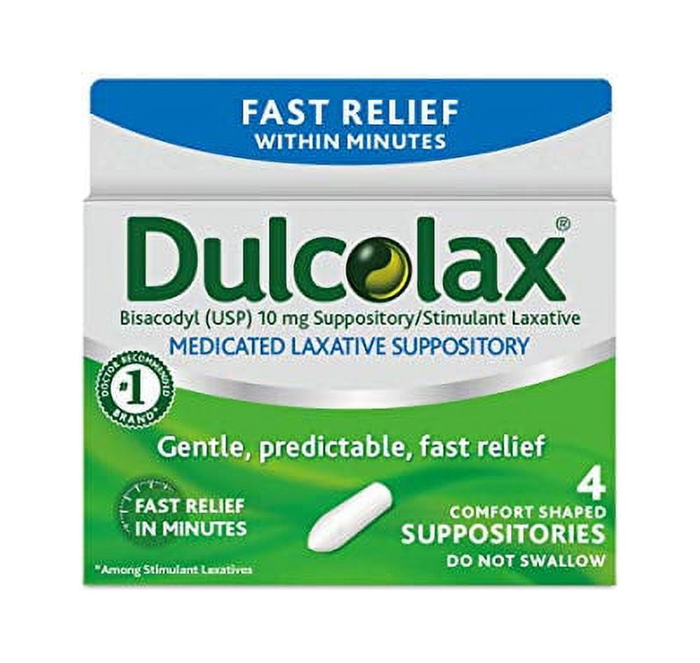 Dulcolax Gentle Stimulant Laxative Suppositories, Fast Constipation ...