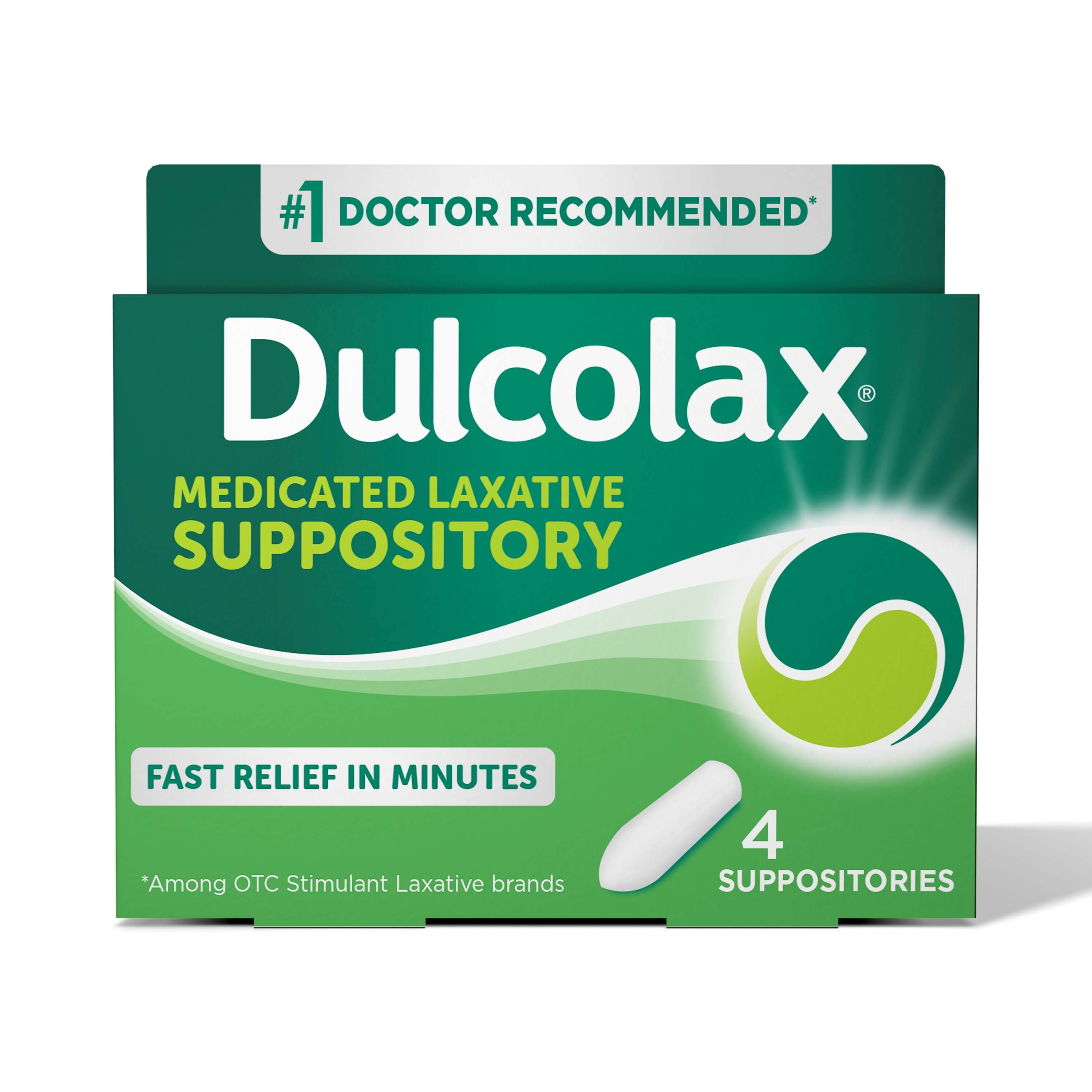 Dulcolax Stimulant Laxative Medicated Suppositories, Predictable ...