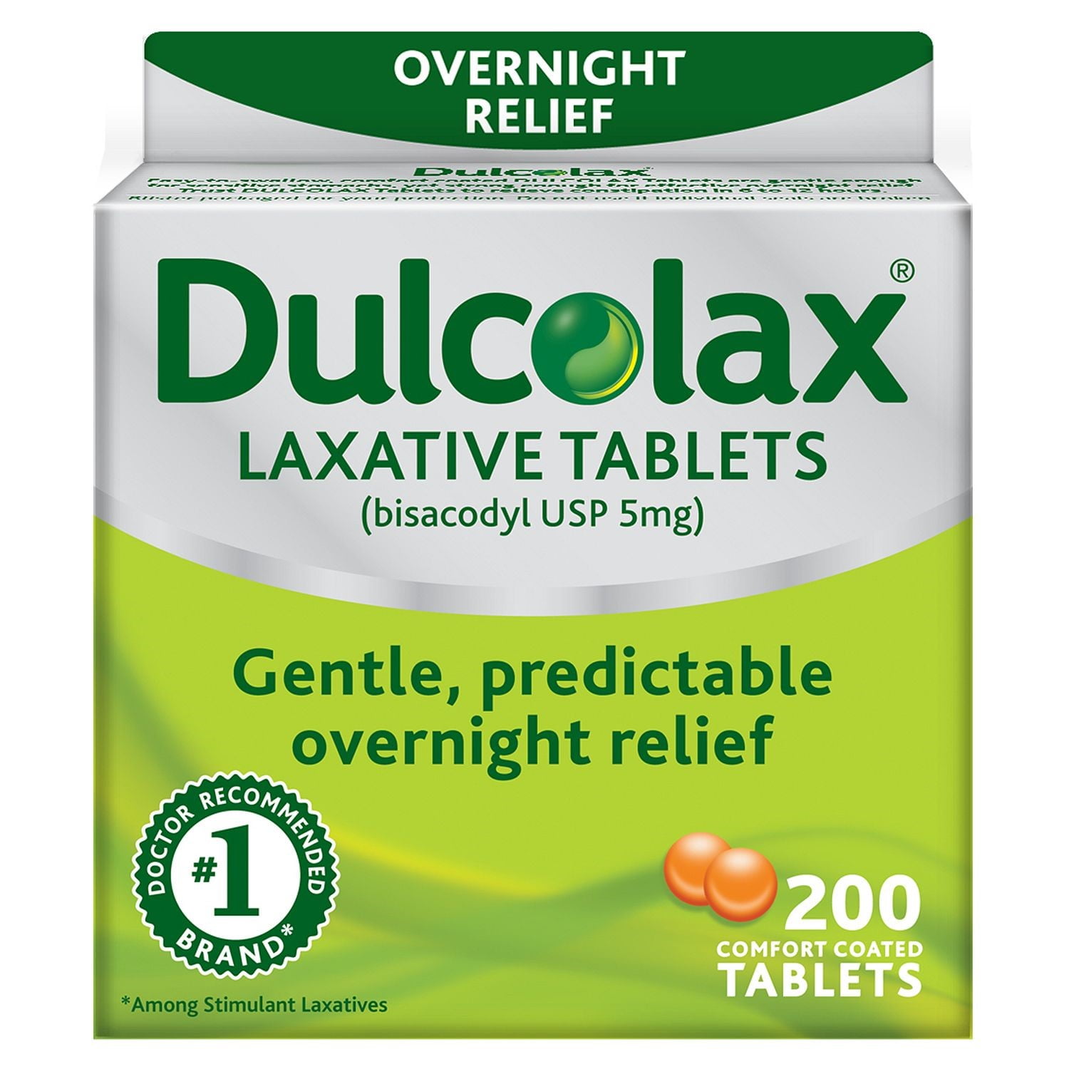 Dulcolax Fast Acting Laxative Tablets, 200 Ct for Overnight Relief ...