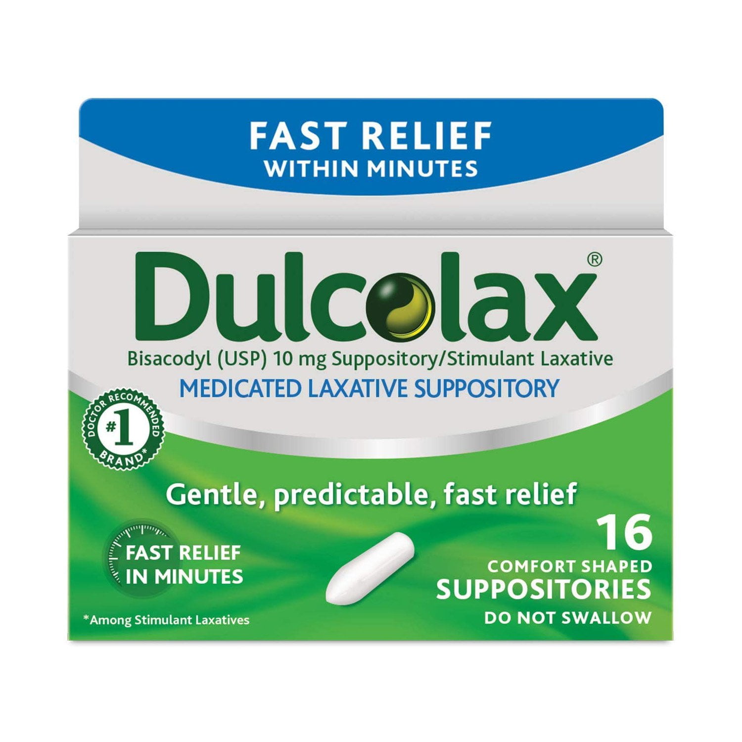 Dulcolax Laxative Suppositories for Adults, Gentle Constipation Relief ...