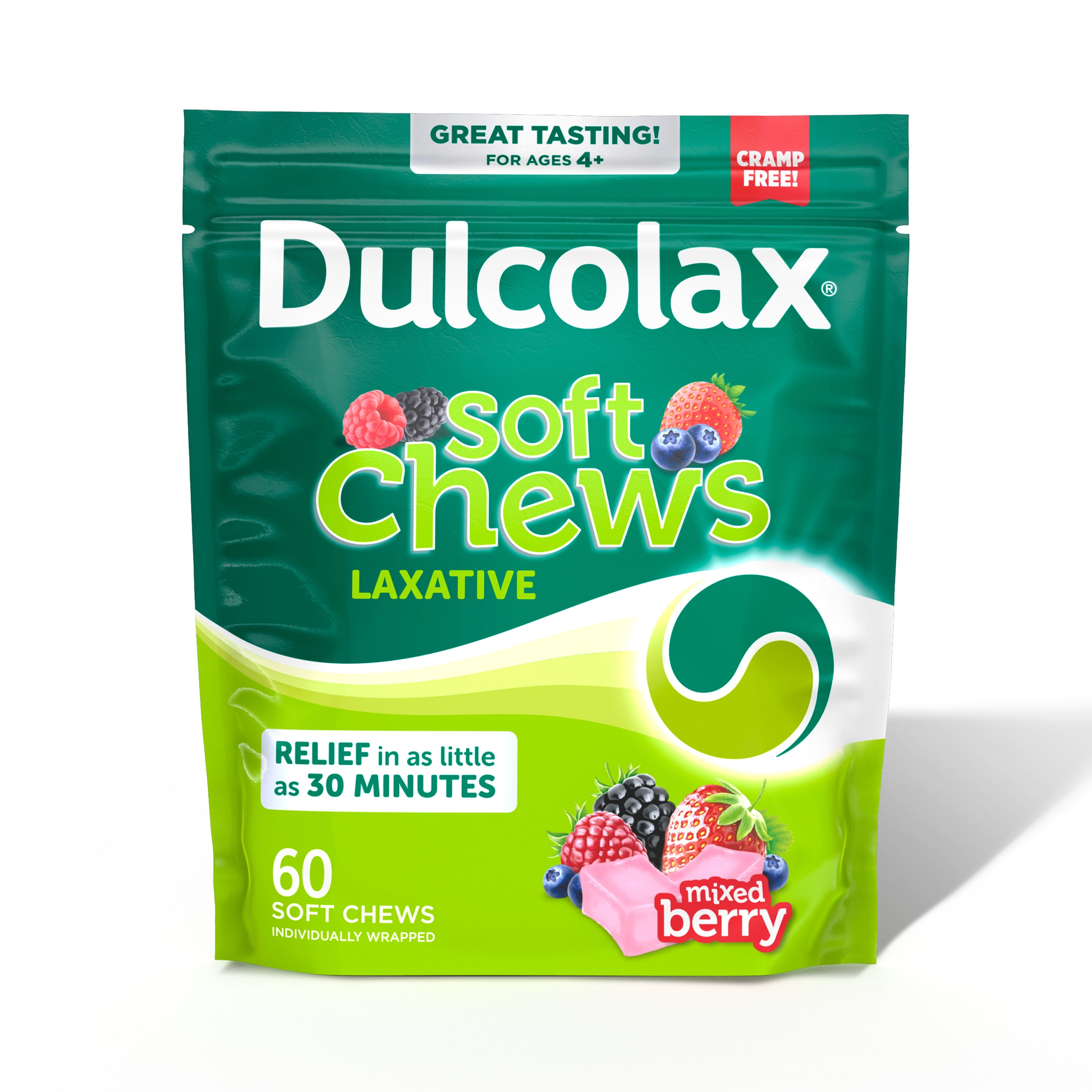 Dulcolax Soft Chews Saline Laxative Mixed Berry Gentle Relief 60 Ct ...