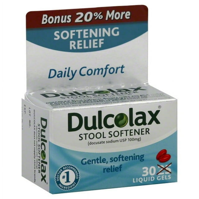 Dulcolax Stool Softener Laxative Liquid Gel Tablets for Gentle ...