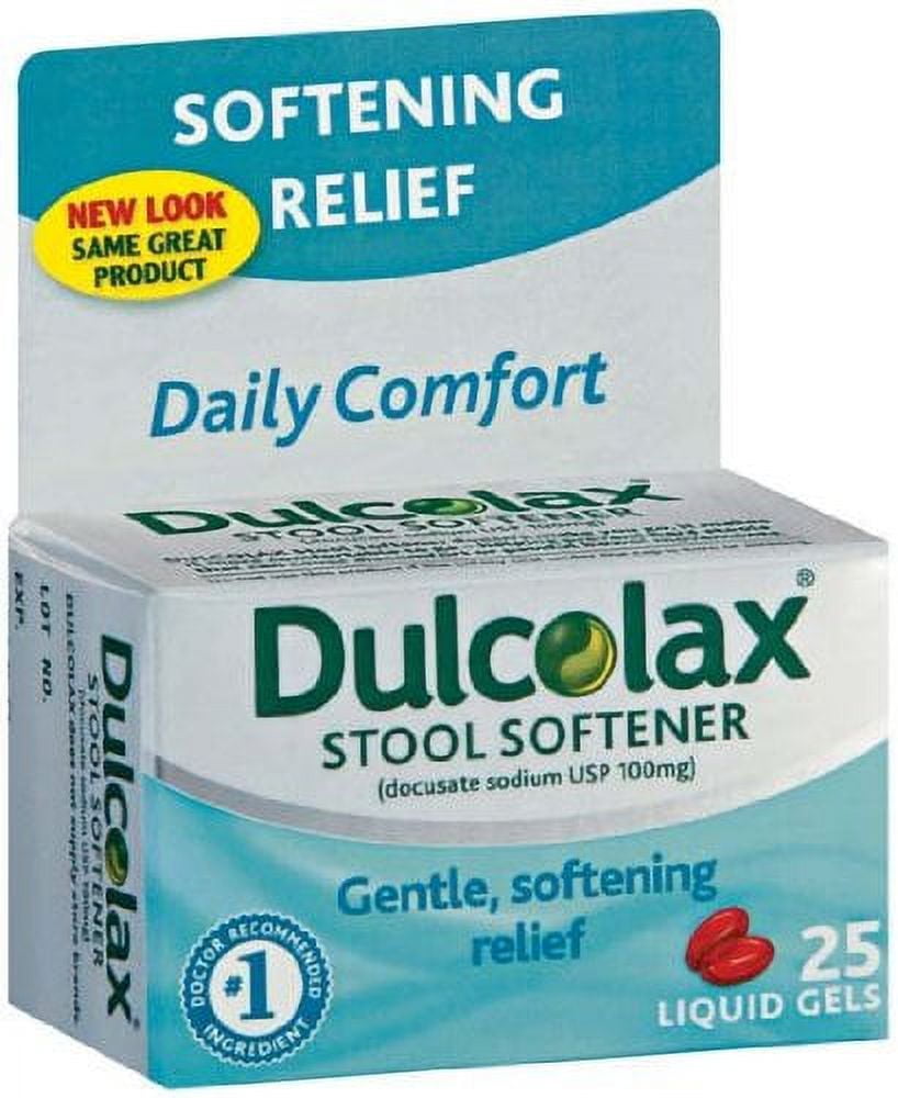 Dulcolax Stool Softener Liqui Gels, 25 Count, Gentle Laxative for ...
