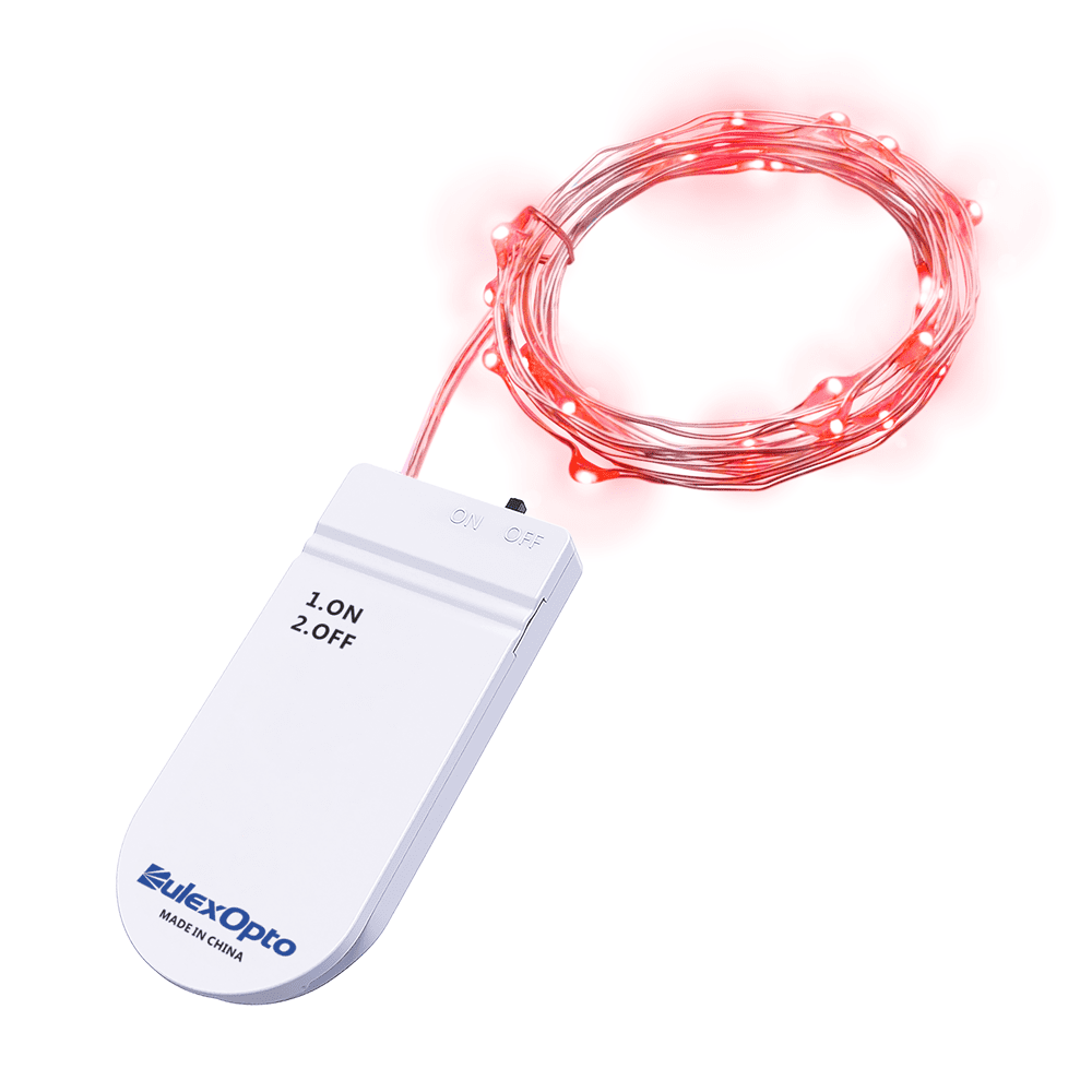 Dulexopto 12 Pack Red Fairy String Lights,7.2ft 20 Micro LED Starry ...