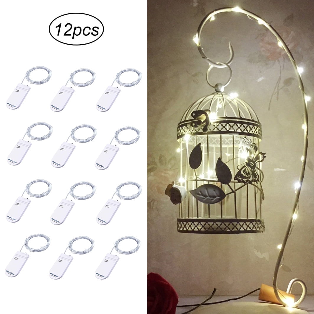 dulexopto 12pcs LED String Fairy Lights, 6.6FT, Cold White, Battery ...
