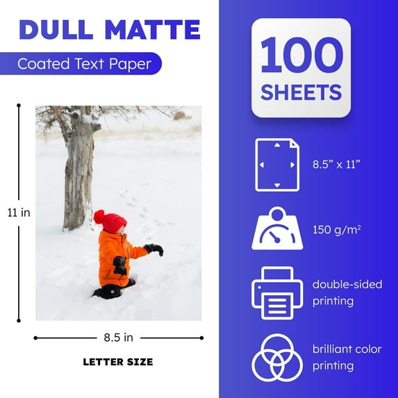 Dull 100lb Text Digital Low Gloss Paper, Double Sided C2S, Coated ...