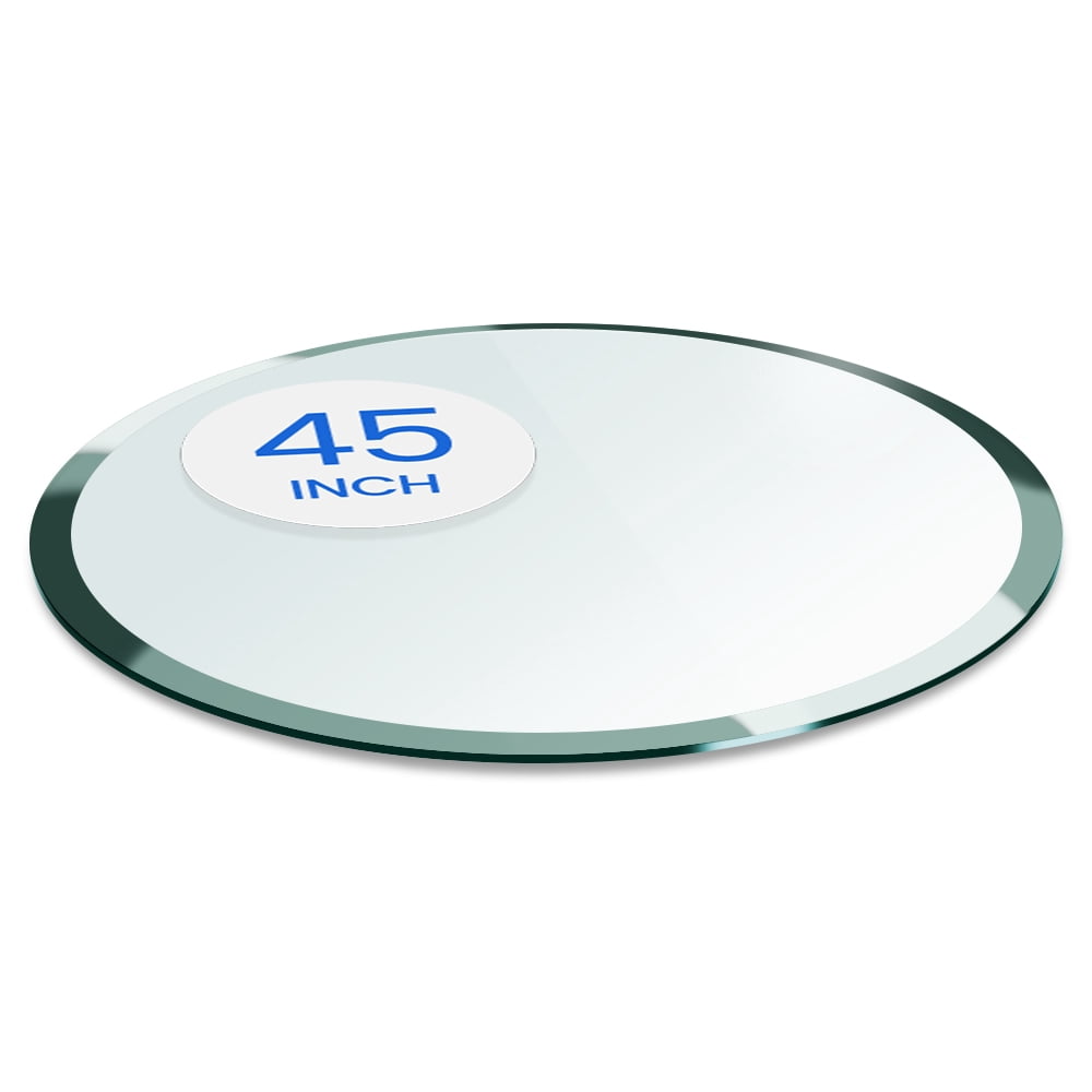 Dulles Glass Tempered Glass Table Top, 45" Round, 1/4" Thick, Clear ...