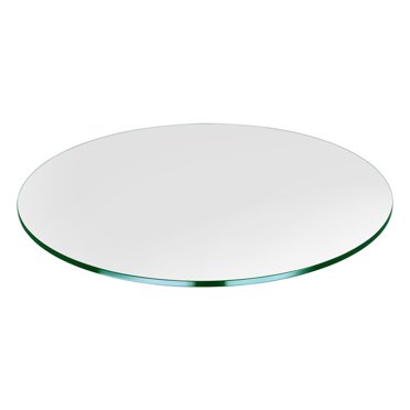Topcobe 30" Round Tempered Glass Tabletop - 1/4" Thick, Polished Edge ...