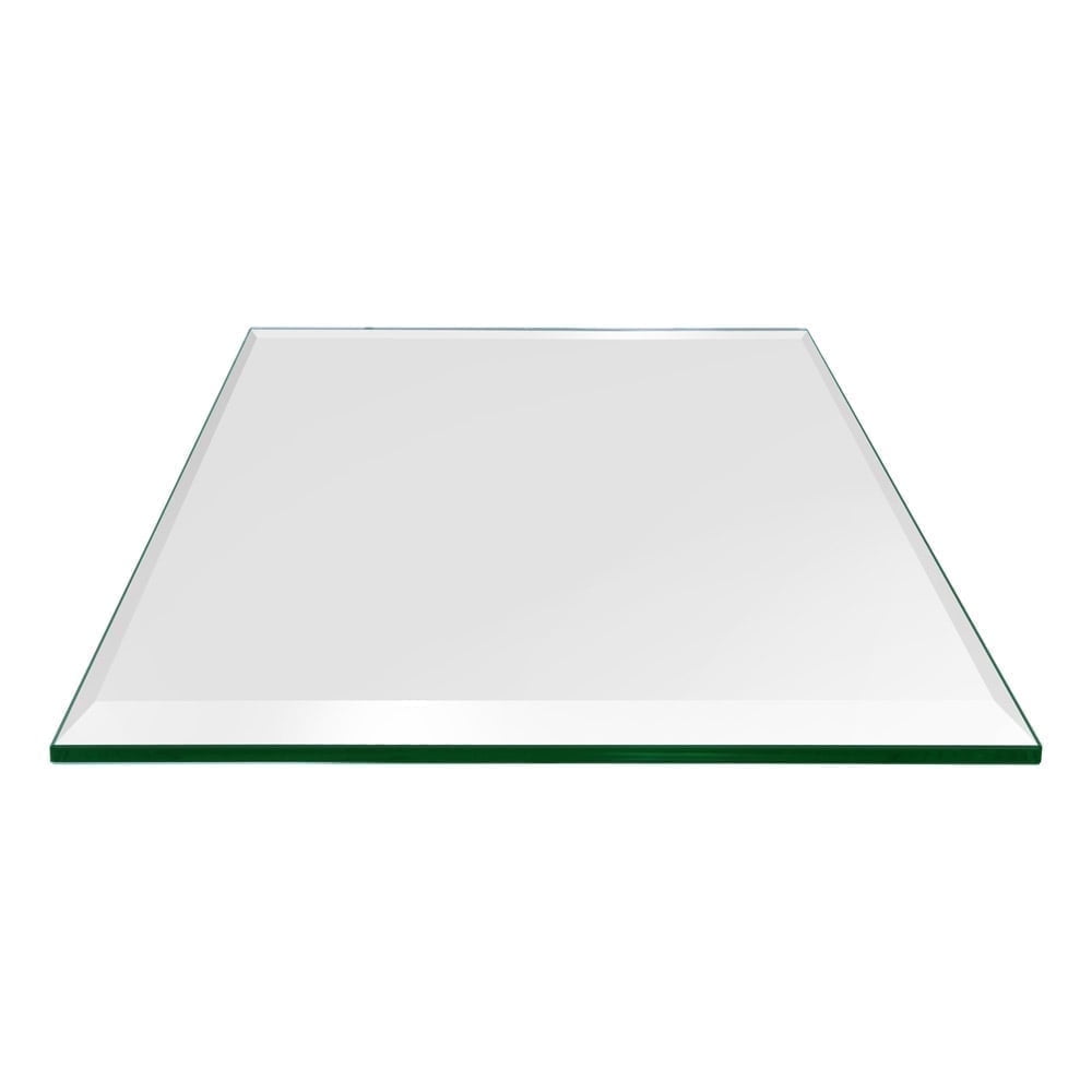 Dulles Glass 18" Square Glass Table Top - Tempered - ½” Thick - Eased ...