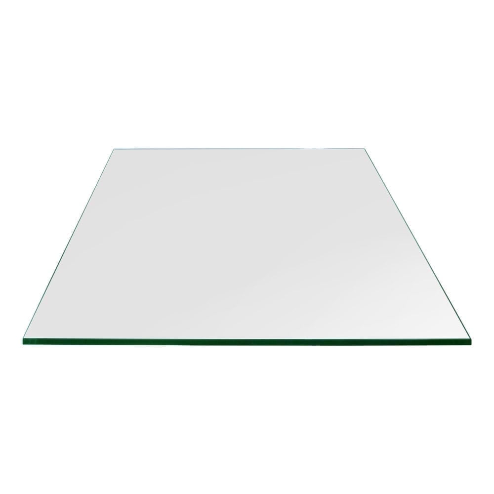Dulles Glass 18" Square Table Top 1/4" Thick, Flat Polished Tempered ...