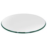 Dulles Glass 24" Round Tempered Glass Table Top, 1/2" Thick, Ogee Edge ...