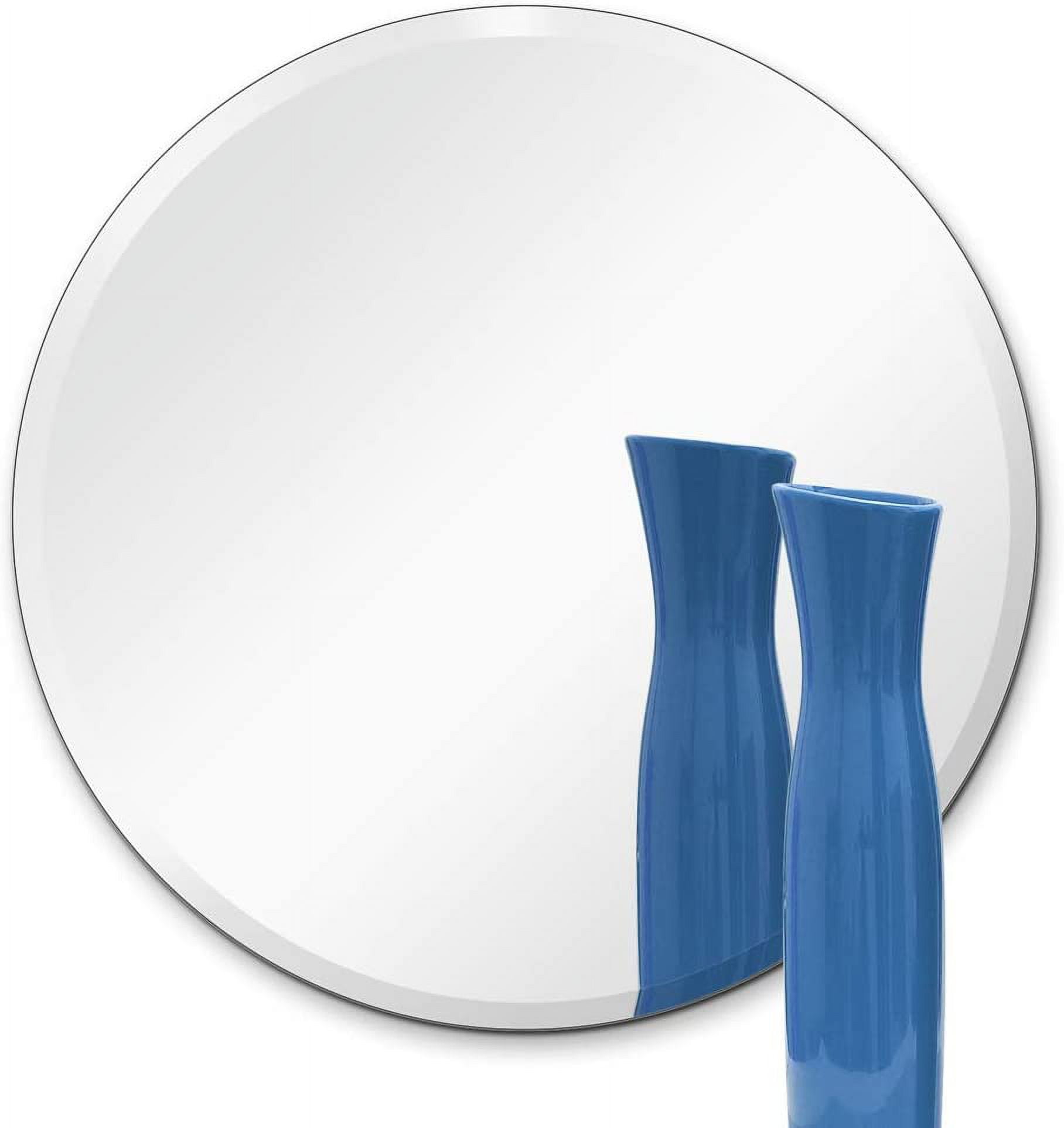 Dulles Glass 24" Round Mirror for Wall, Frameless Circle for Bathroom ...