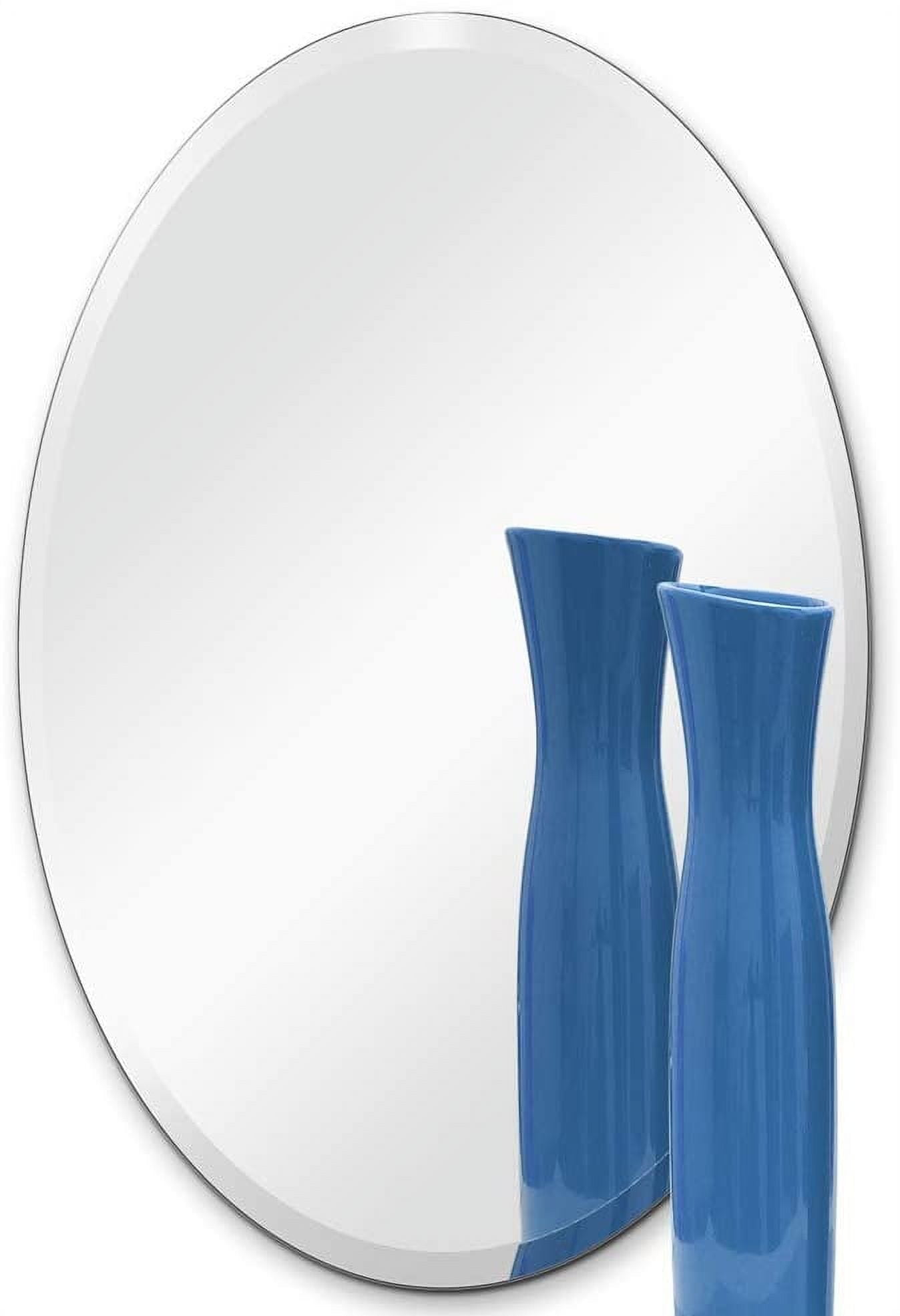 Dulles Glass 24" x 36" Oval Beveled Mirror, Without Hooks, No Frame, 1/ ...