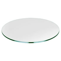 Topcobe 30" Round Tempered Glass Tabletop - 1/4" Thick, Polished Edge ...
