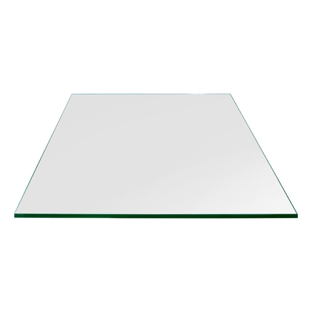 Dulles Glass 32" Square Glass Table Top - Tempered - ¼” Thick - Eased ...