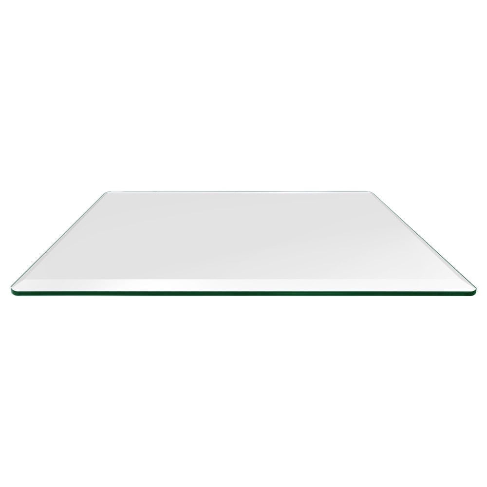 Dulles Glass 36"x72" Rectangular Tempered Table Top, 3/8" Thick, Bevel ...