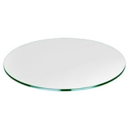 "Dulles Glass 48"" Round Modern Table Top, Tempered, 1/4"" Thick, Flat ...