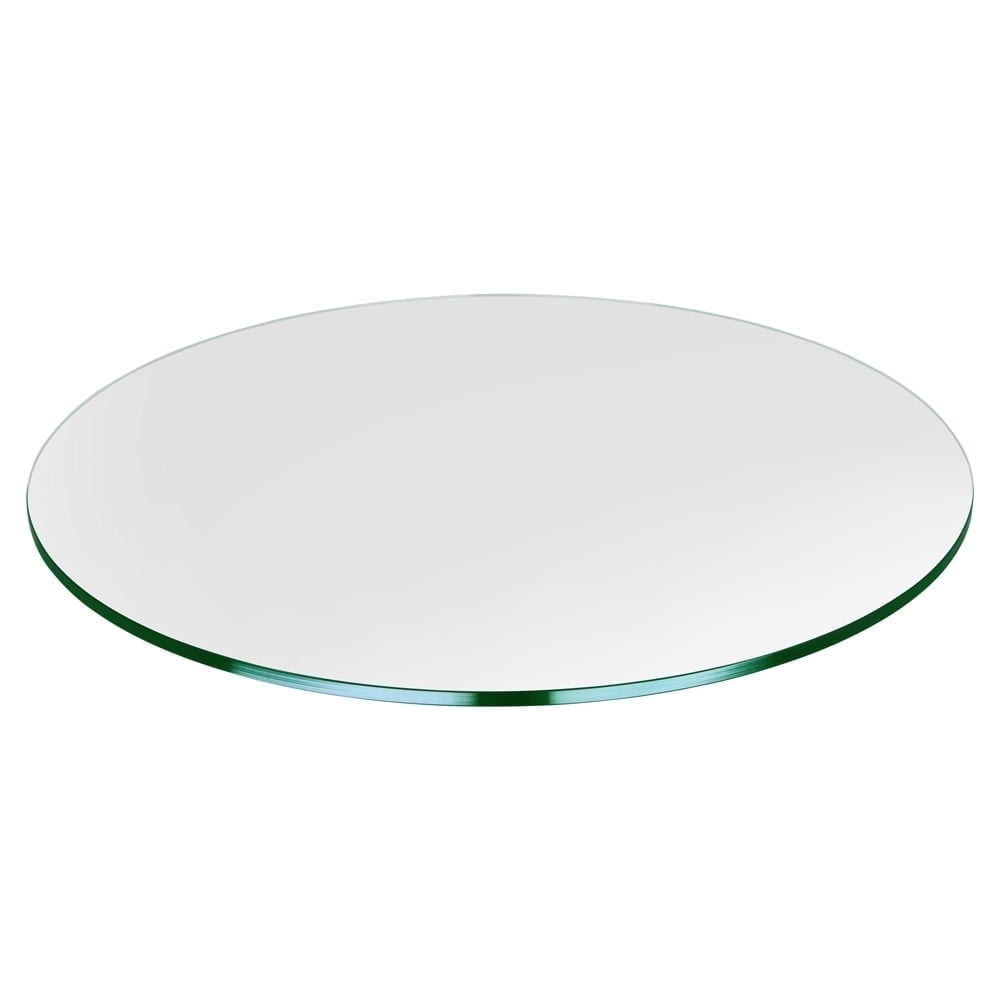 Dulles Glass 54" Round Table Top 1/4" Thick, Flat Polished Tempered ...