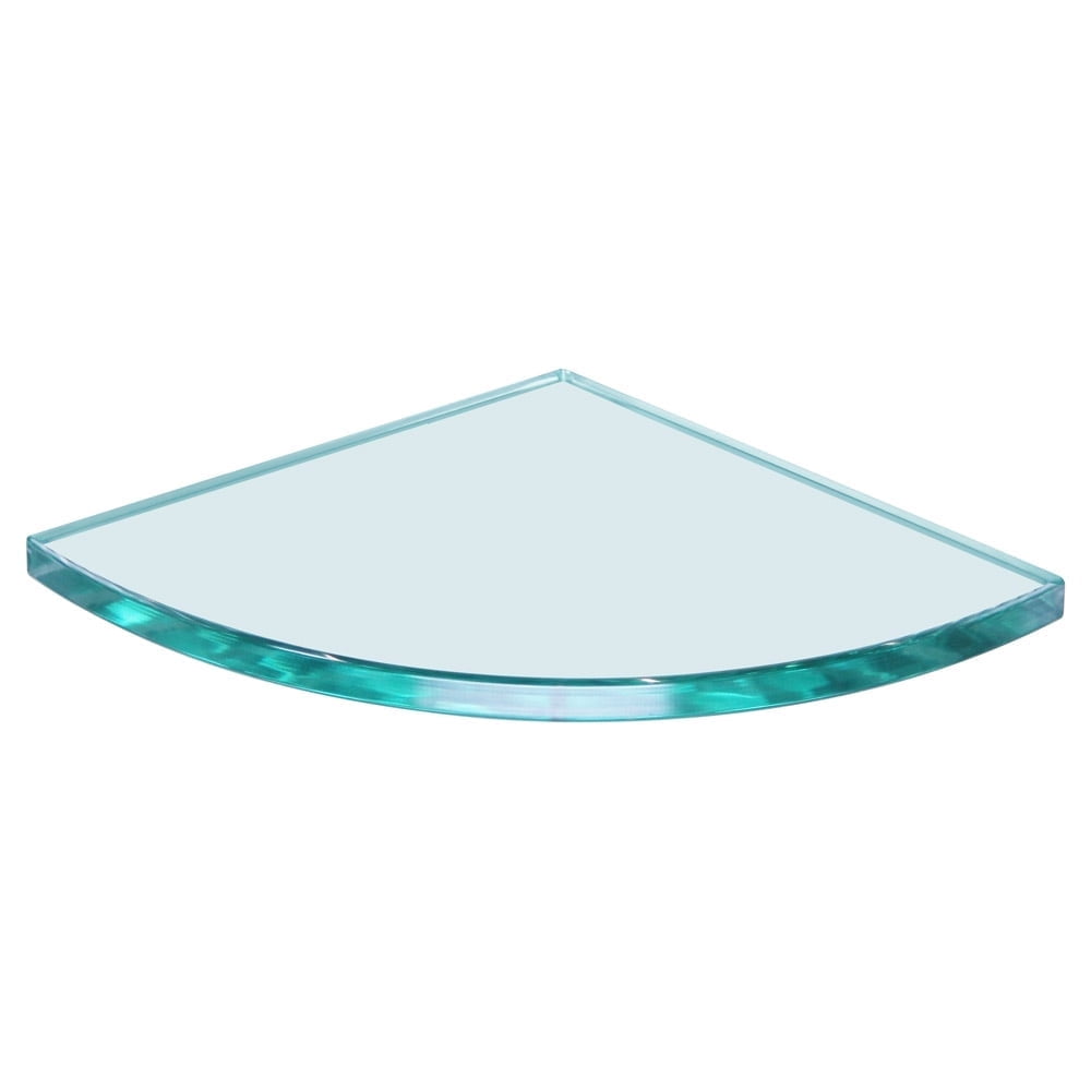 Dulles Glass 8" x 8" Quarter Round Floating Glass Shelf - Shelf Only ...