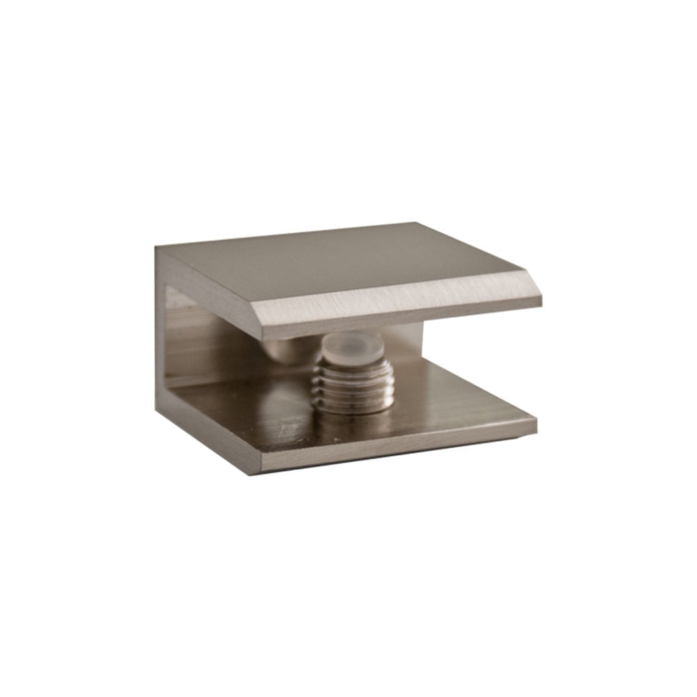 Dulles Glass Floating Shelf Brackets, Square Clamps Heavy Duty, Brushed ...