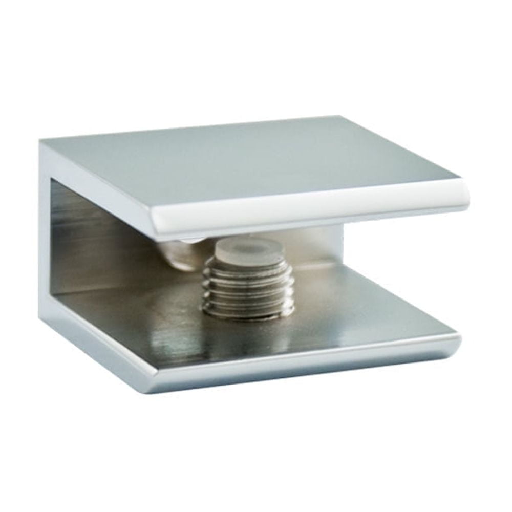 Dulles Glass Floating Shelf Brackets, Square Clamps Heavy Duty, Chrome ...