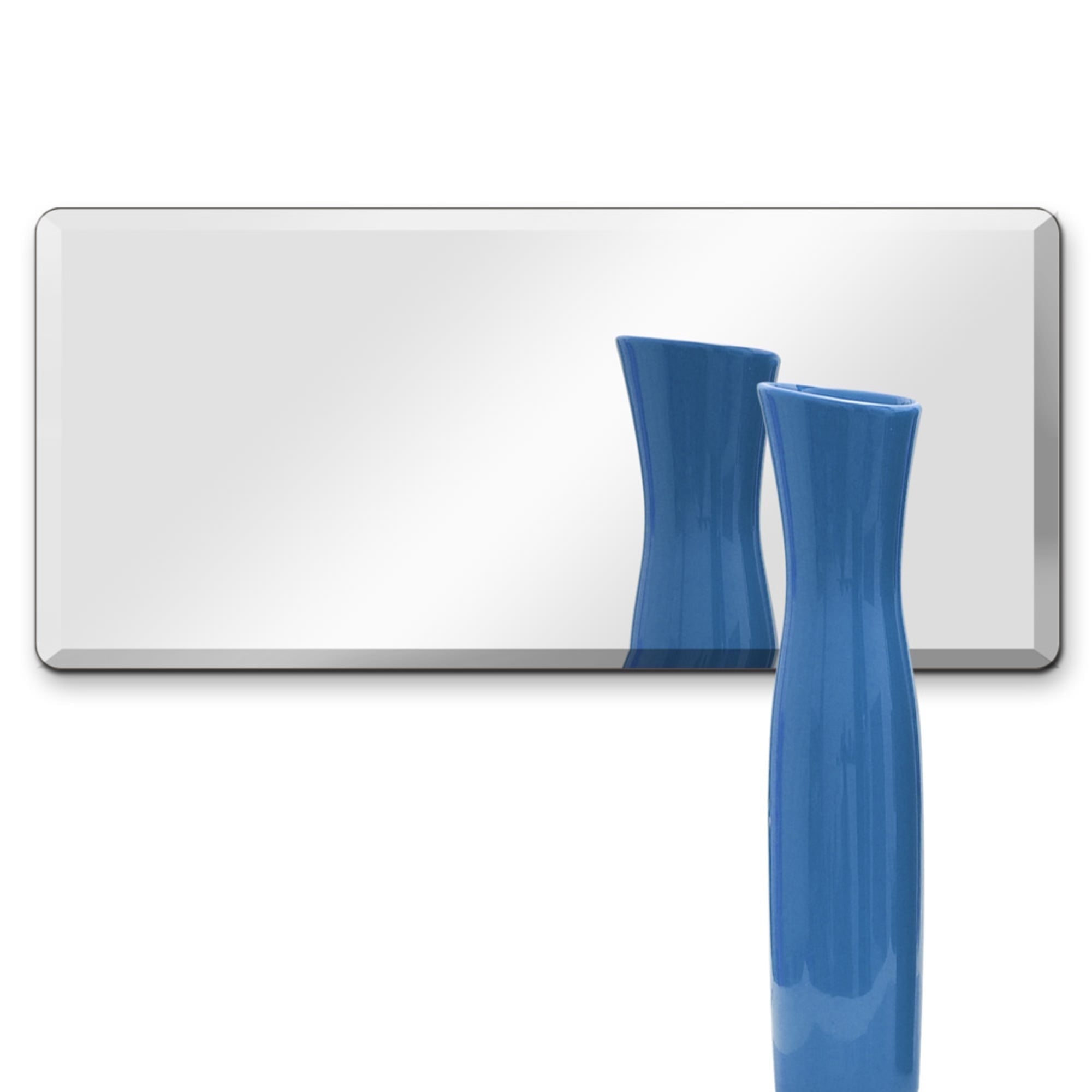 Dulles Glass 18" x 40" Rectangle Beveled Mirror, with Hooks, No Frame ...