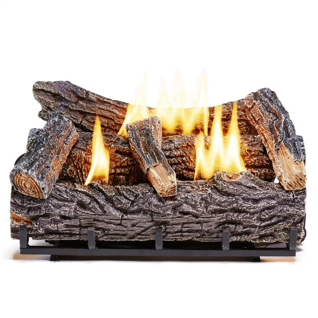 Duluth Forge Ventless Propane Gas Log Set, 32,000 BTU, Indoor Fireplace ...