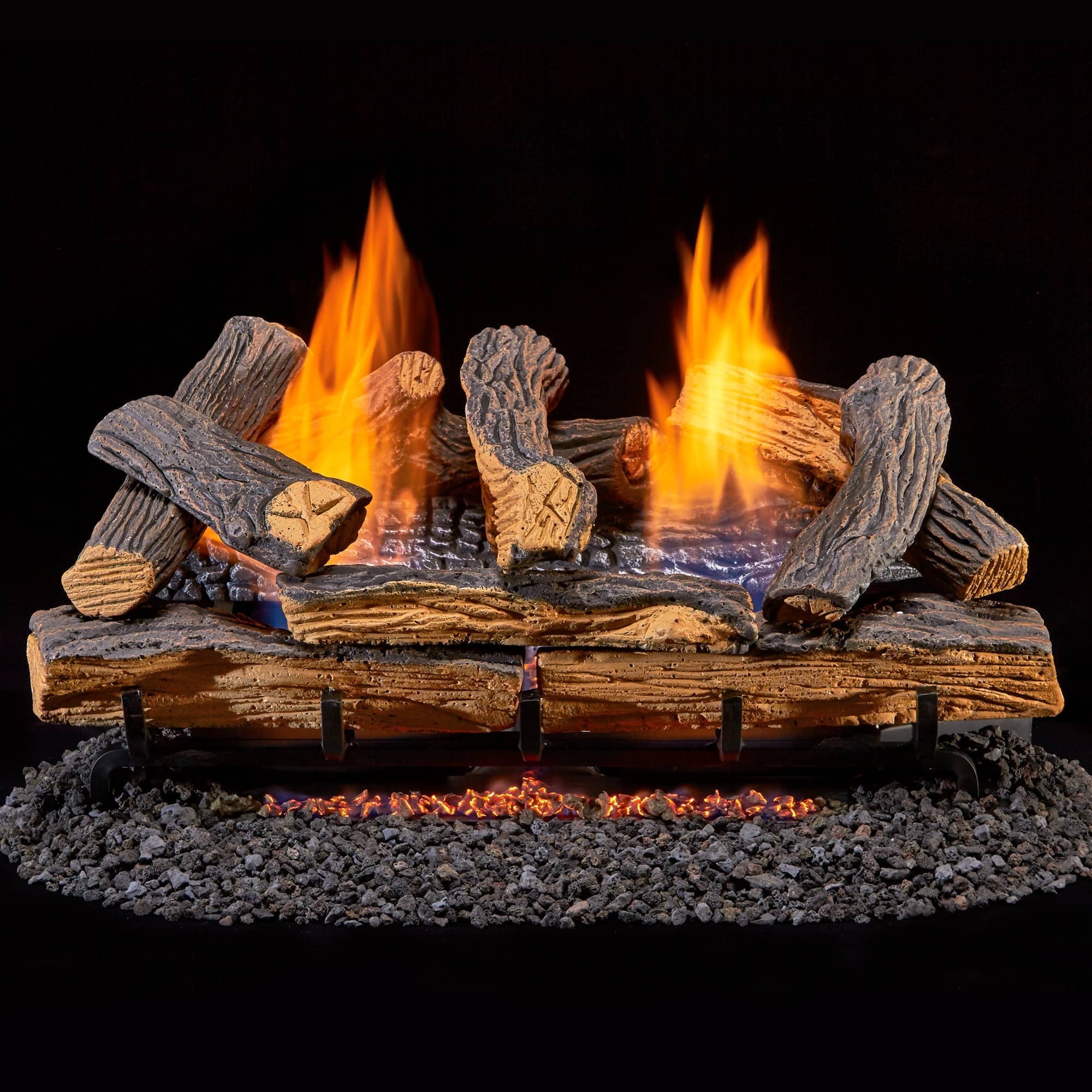 Duluth Forge Ventless Liquid Propane Gas Log Set - 24 in. Split Oak ...